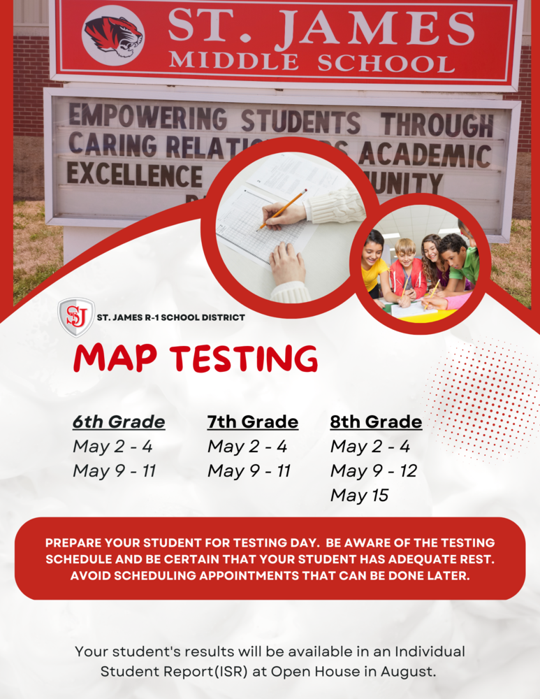 MAP Testing Date Changes | St. James Middle School